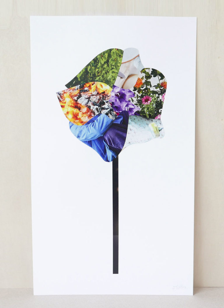 'Spin Flower' - Original Abstract Art Collage | CreativeFolk